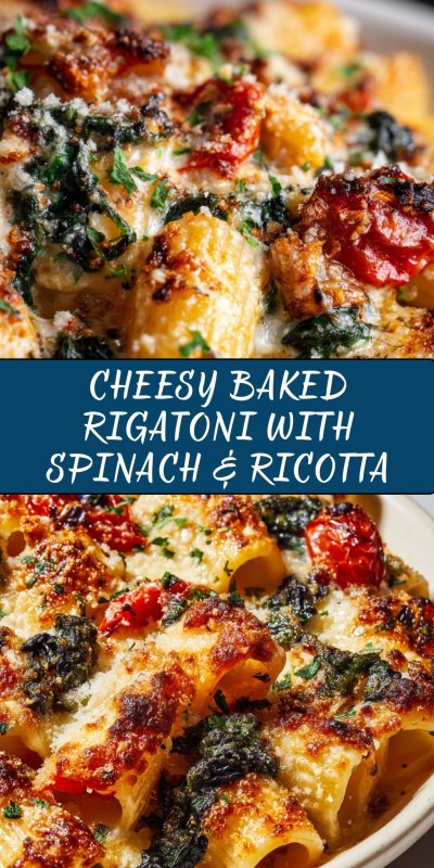Baked Rigatoni with Spinach & Ricotta - Comfort Food Delight